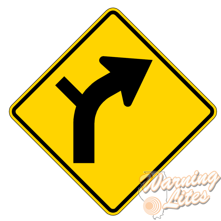 W1-10 - Combination Curve / Side Road Intersection - Warning Lites of ...
